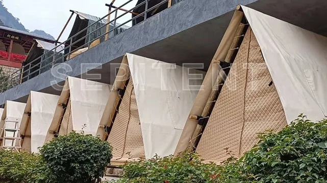 Outdoor Triangle Tent Luxury Camping Tent Oem Customized Fabric Layers ...