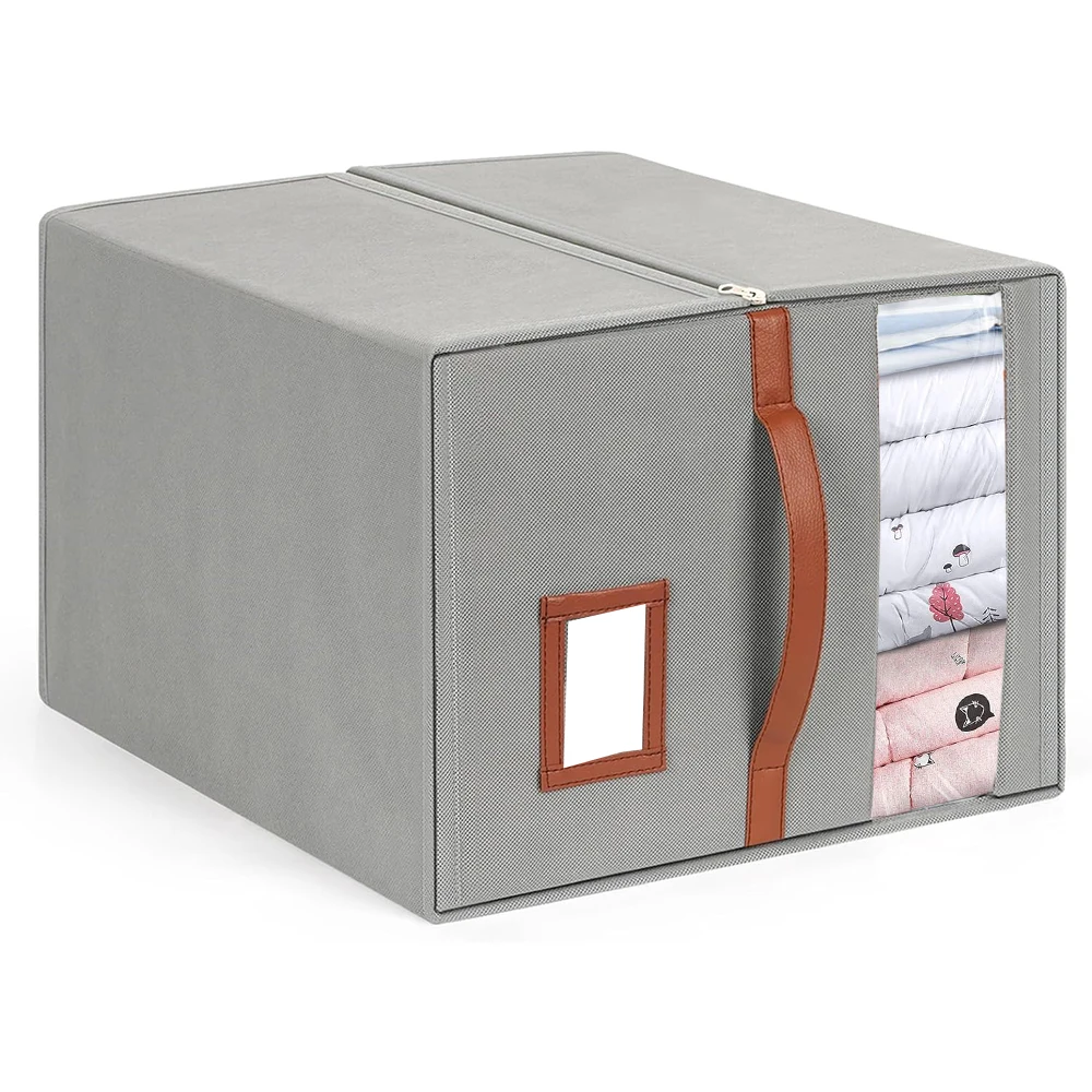 Large Capacity Rectangle Storage Box Foldable Closet Quilt Organizer ...