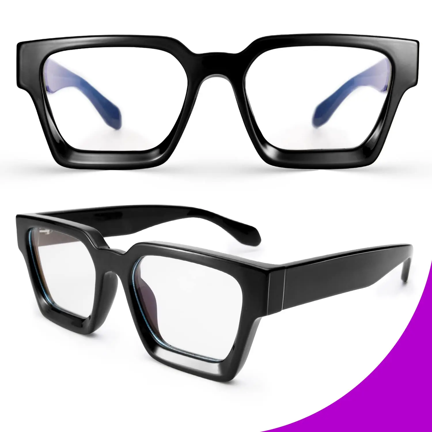 Visoone Blue Light Blocking Glasses Rectangle Chic Preppy Look ...