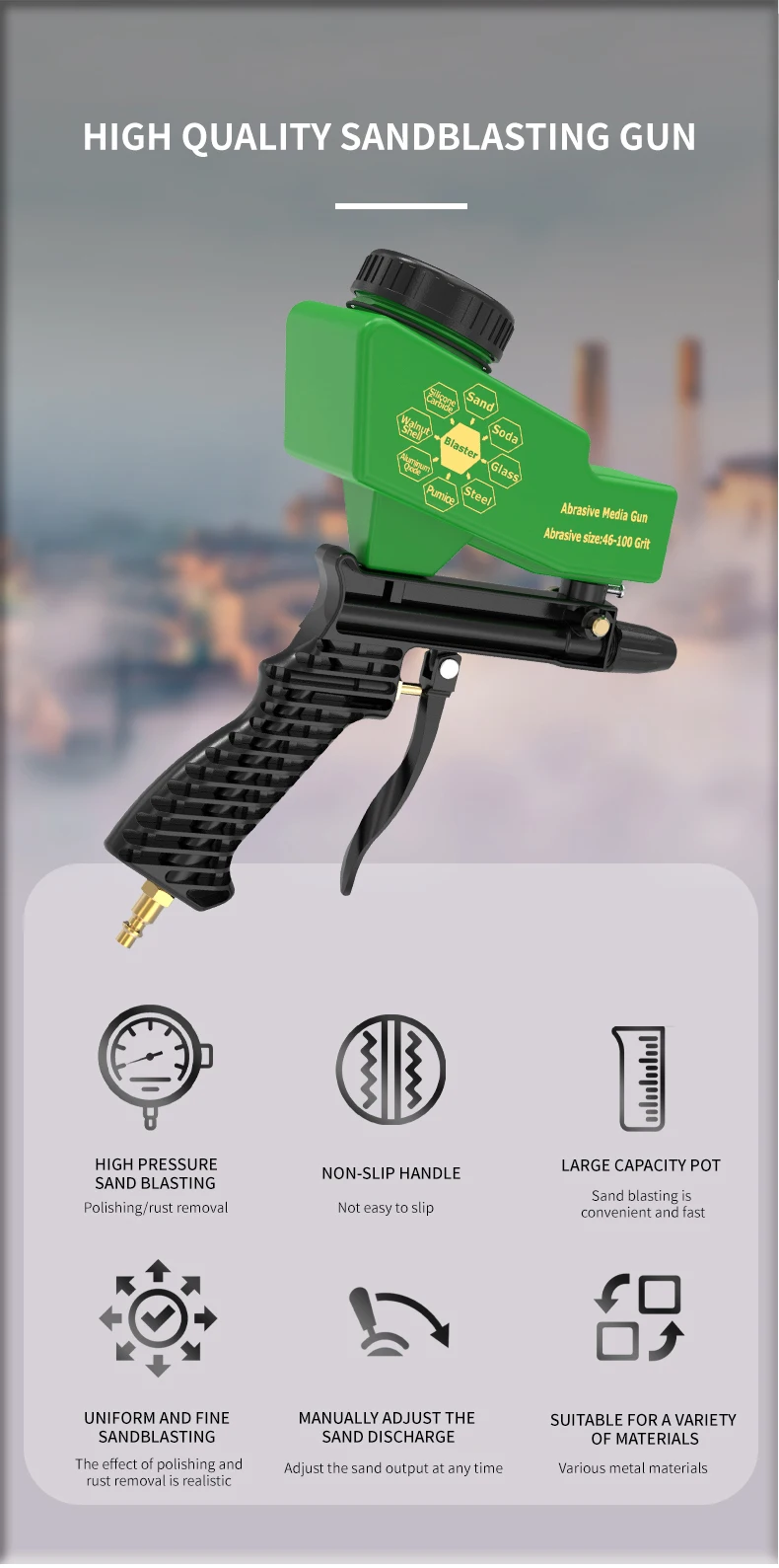 Nanpu Hand Held Metal Gun Ceramic Nozzles Body Gravity Feed Air ...