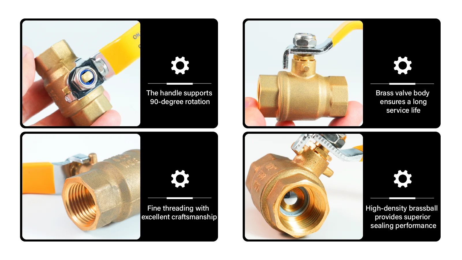 DN15 Double Female Threaded Brass Ball Valve Handle 1/2" BSP Manual ...