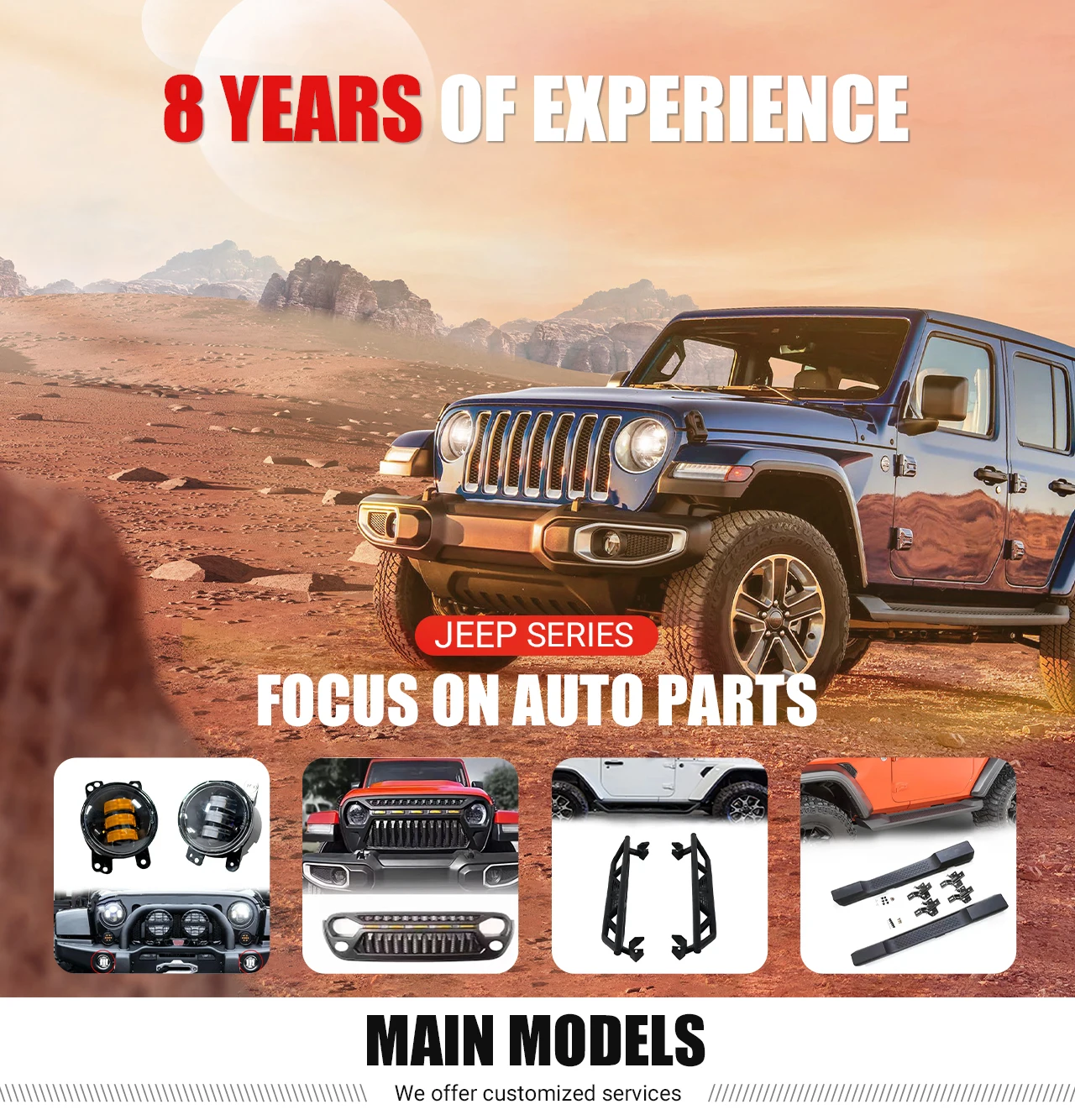 For Offroad Rear Spoiler Wing With Led Light For Jeep Wrangler Jk/jl ...