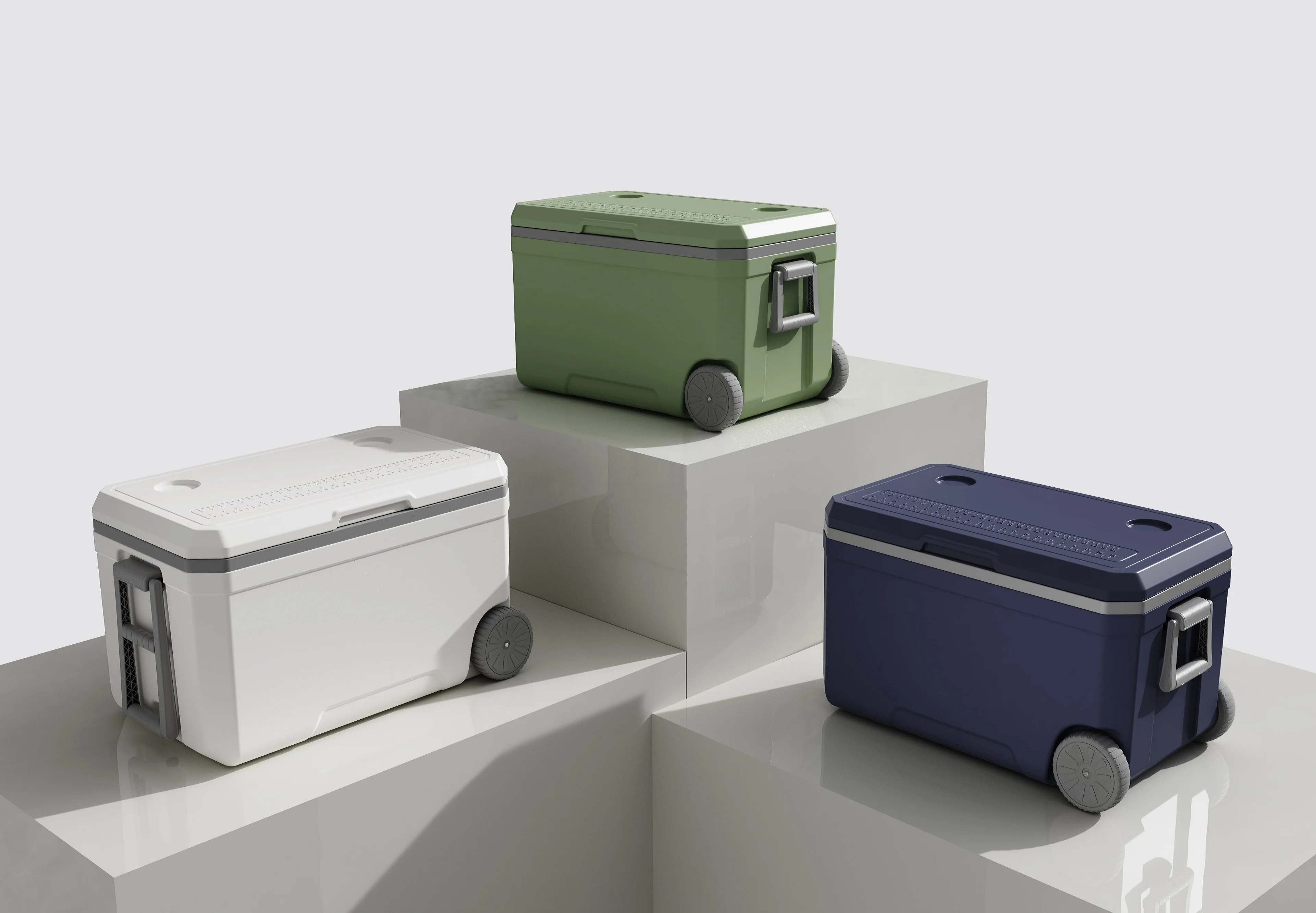 Npot 70l Cooler Box With Locking Portable Cooler With Heavy Duty Wheels ...