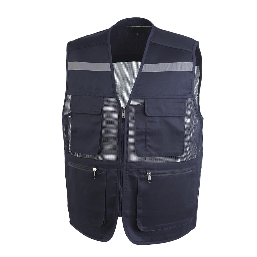 Custom White/Black Cargo Multiple Pockets Women's Work Uniform Vests ...