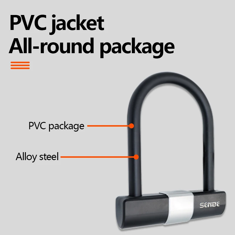 Bike Security Long Anti Shear Combination U Lock with Smart Anti Theft ...