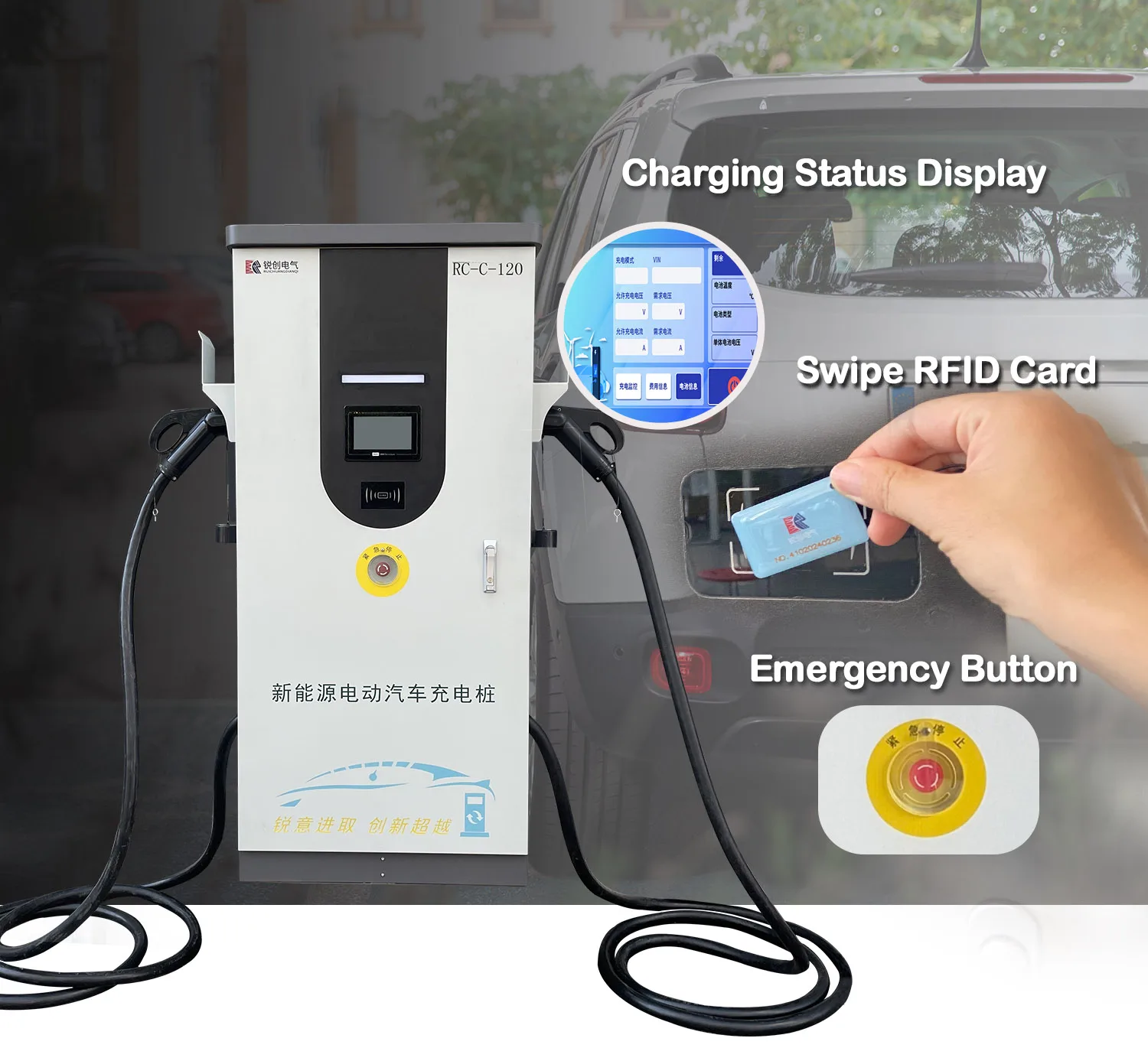 60-360KW EV Charging Station Electric Car GBT Charging Port DC CCS2 ...