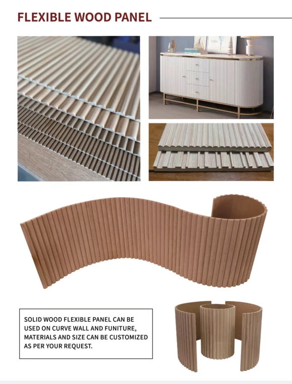 Soft Solid Wood Slat Panel With High Quality Flexible Tambour Panels ...