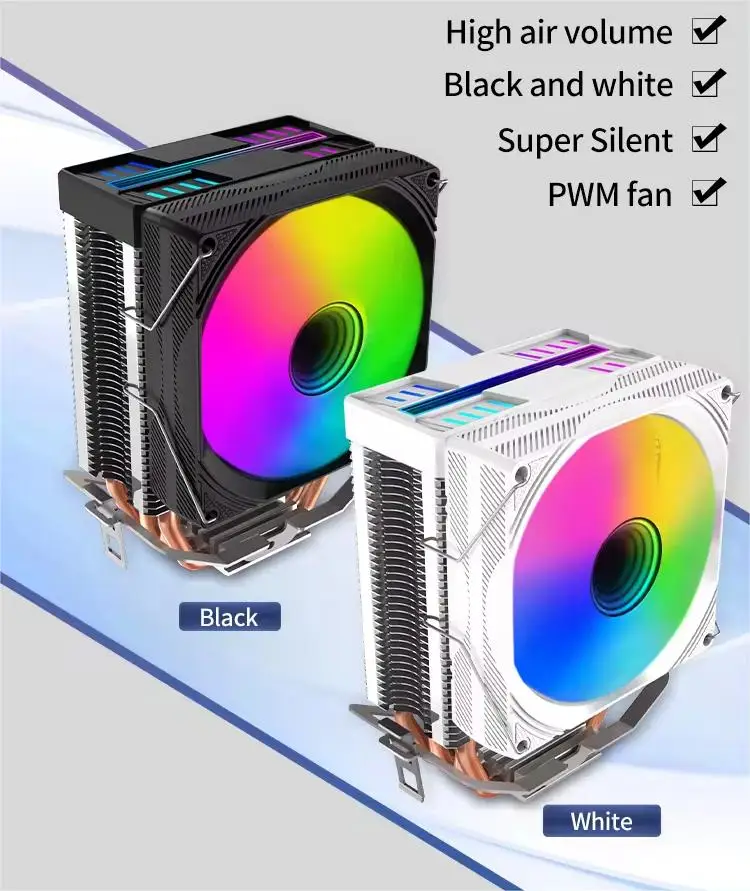6 Heat Pipes Cpu Air Cooler Twin Tower Twin Fans Cpu Heatsink With Argb ...