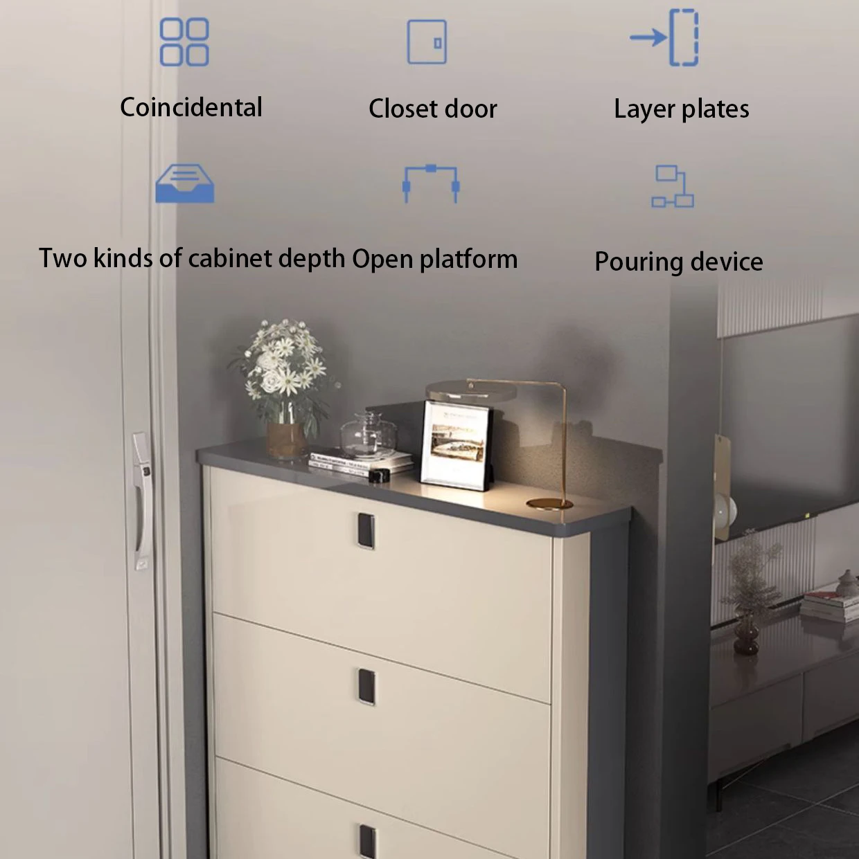 Walkway Dust Shoe Rack Wooden Creative Storage Luxury Saving Space ...