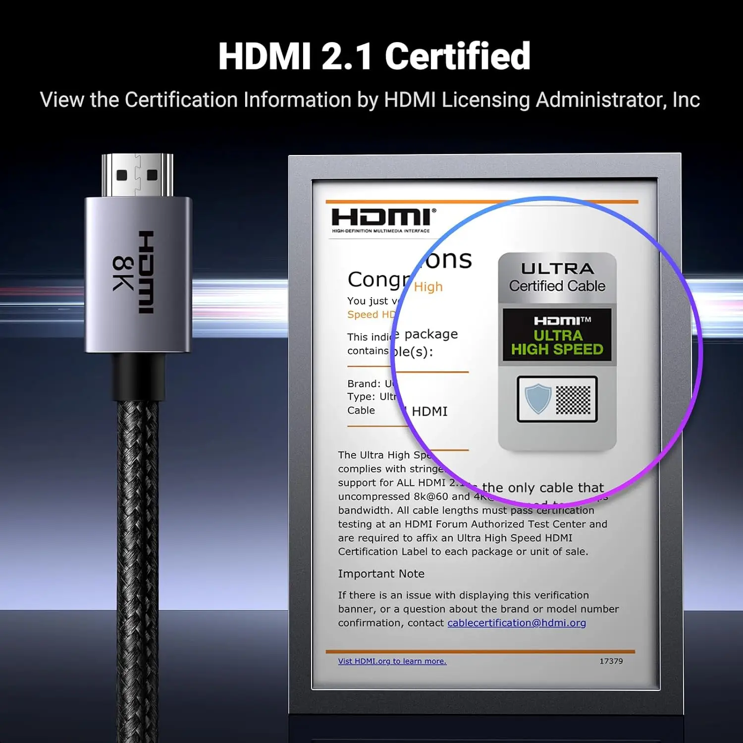 UGREEN 8K HDMI 2,1 Cable 48Gbps 3.3FT 6.6FT Cable HDMI de alta ...