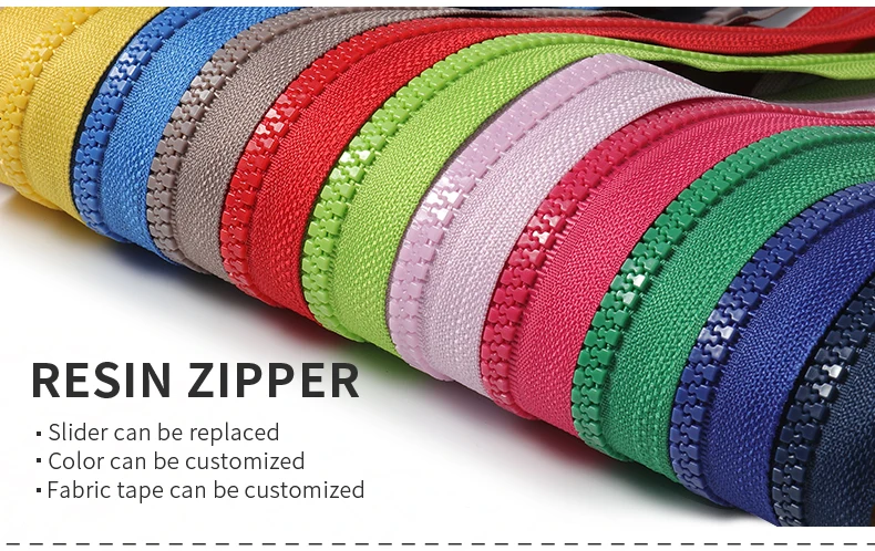 OCO Manufactur Zippers 5# Resin Zipper Open End Plastic Diamond Multi ...