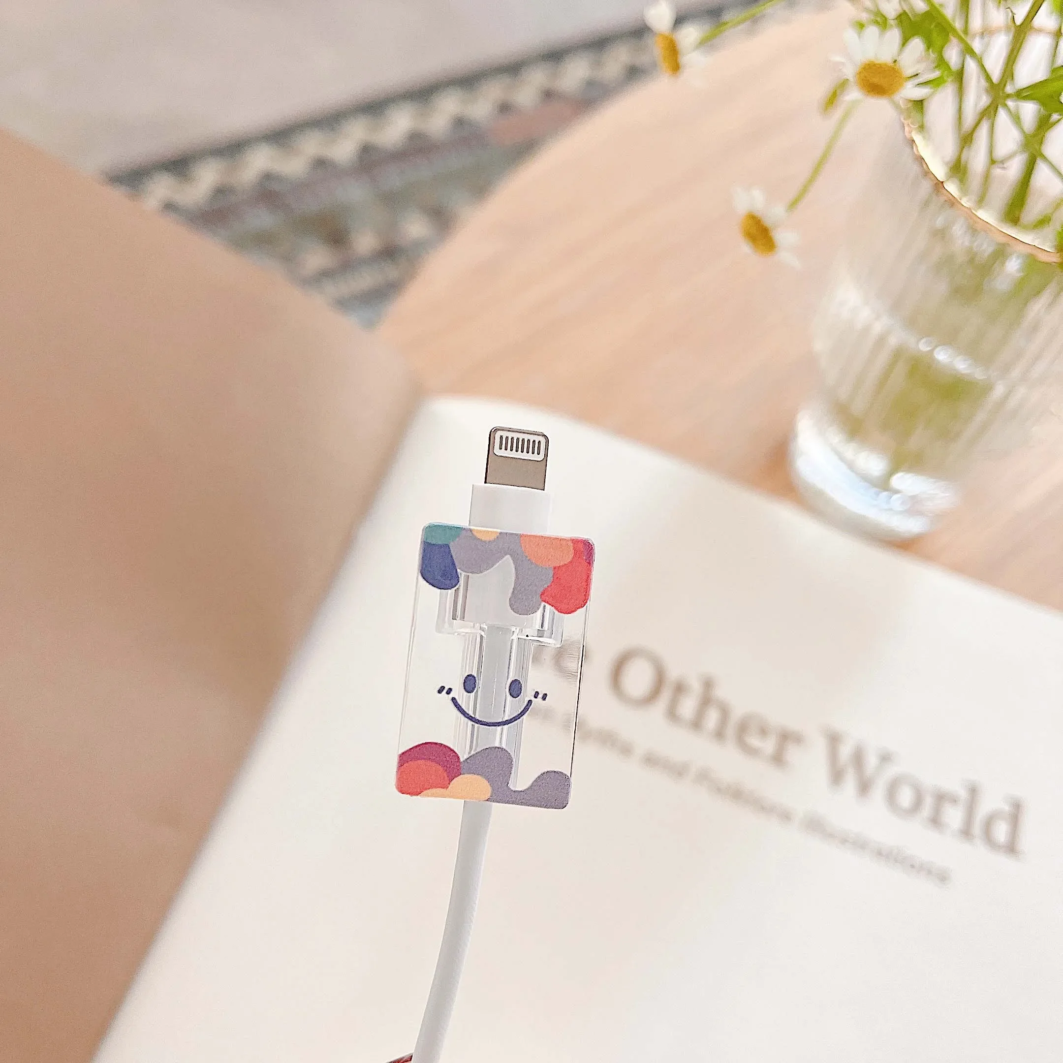 Dried Daisy Flower Usb Data Cable Protector Ins Fast Charging Head ...