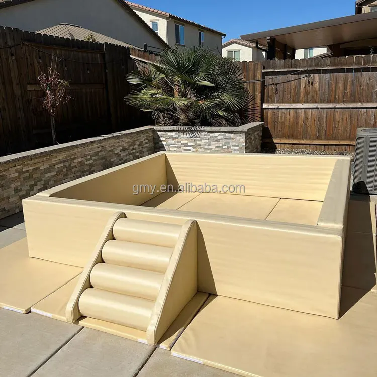 Tan Beige Soft Play Foam Ball Pit and Indoor Play Area in Pastel Color ...