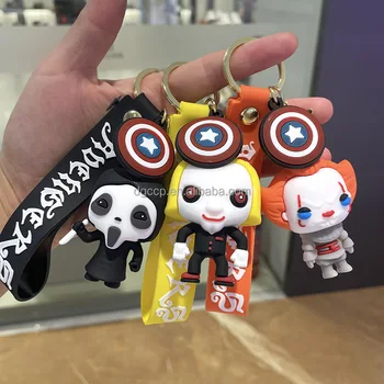 Halloween Decorations Clown Keychains 3d It & Chucky Pvc Rubber Guy ...