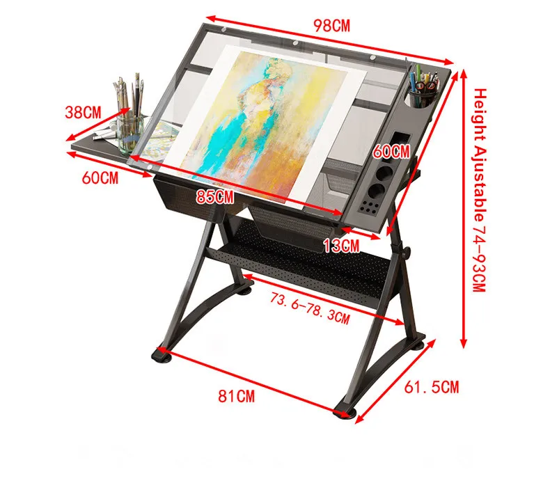 Multi-Function Drawing Table Foldable Top Working Drawing Desk| Alibaba.com