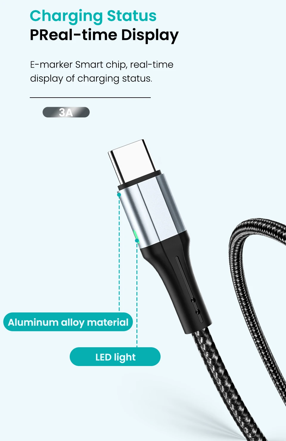 High Quality C Type Cable Fast Charge - 5000 Times Use