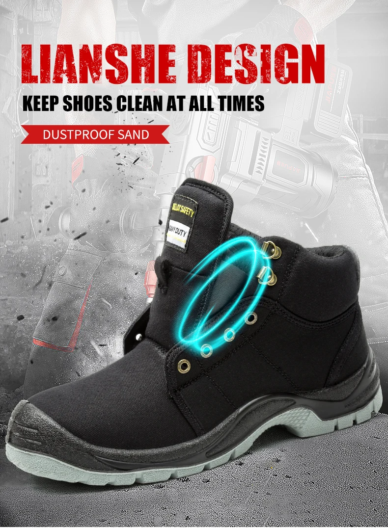 Steel Toe Work Boots for Men - Ankle Cut Canvas Shoes, Breathable ...