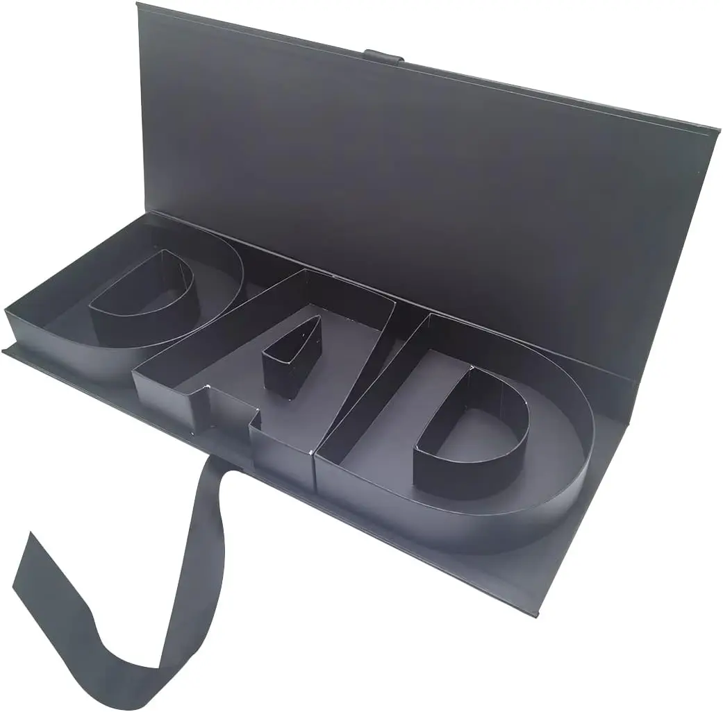 Fillable Chocolate Sweet Packaging Cardboard Letter Dad Shaped Gift Box ...