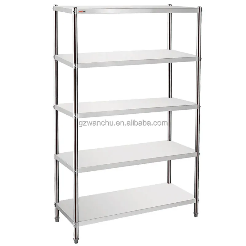 Five Tiers Industrial Stainless Steel Kitchen Rack Shelf