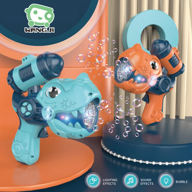 Kids Cartoon Bubble Gun Electric Dinosaur Bubble Gun Machine With Light ...