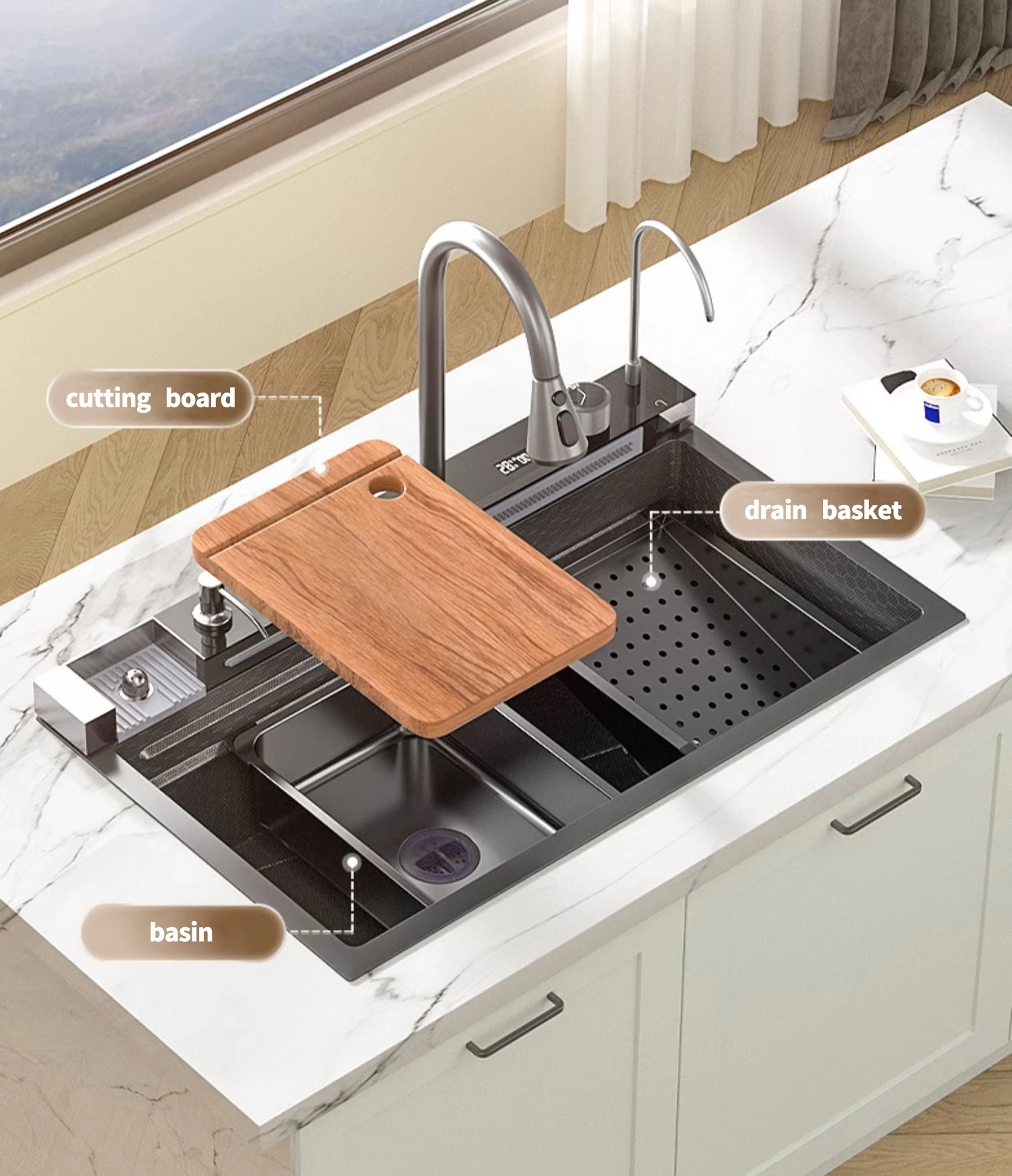 Luxury Smart Kitchen Sinks - Stainless Steel Multifunction