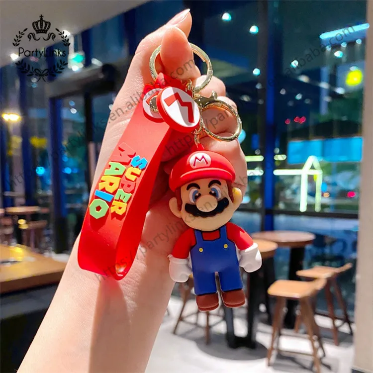 Super Mario 3d Cartoon Keychain Mario Bros Luigi Toad Yoshi Bowser ...