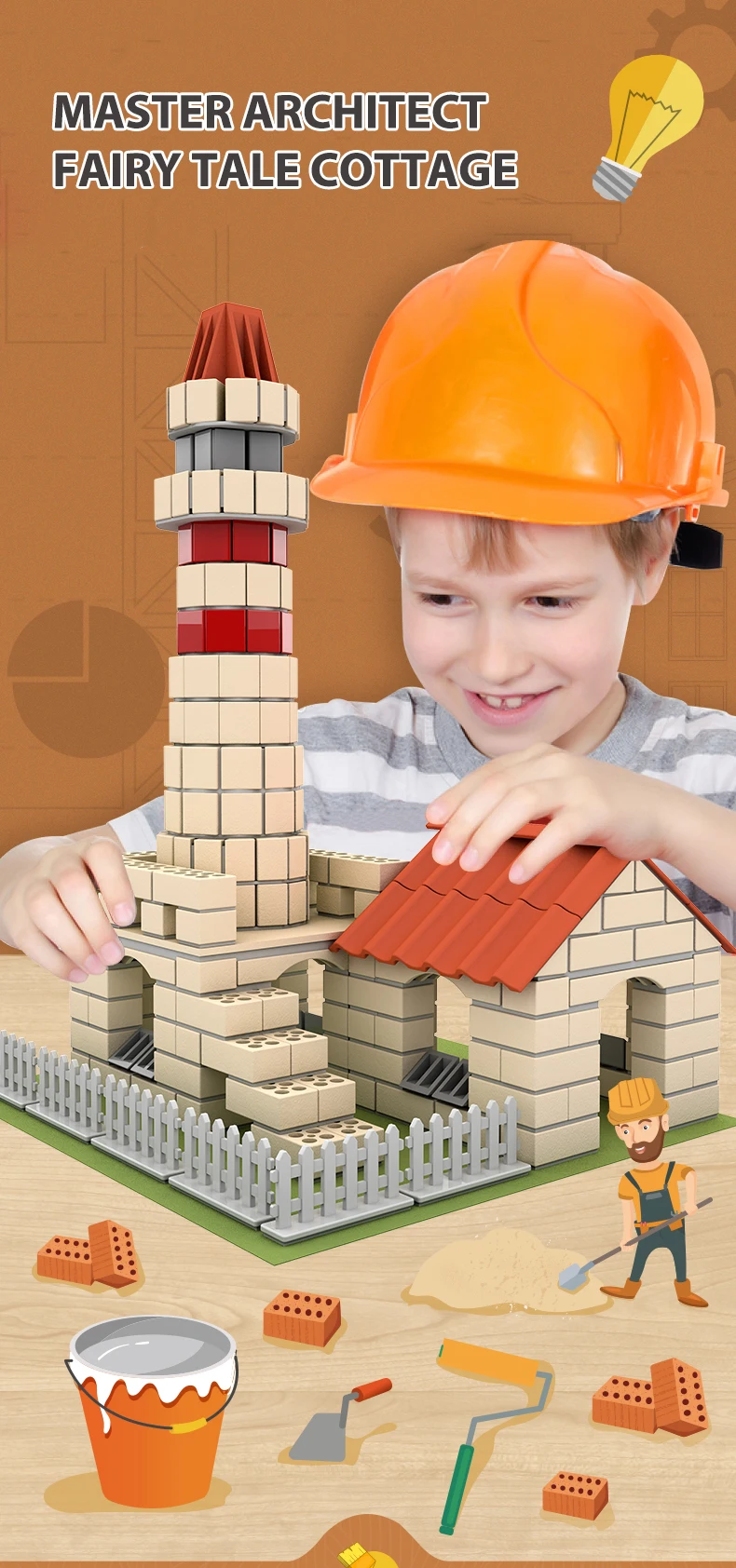 Cement Bricks Construction Engineering Set - DIY Building Blocks