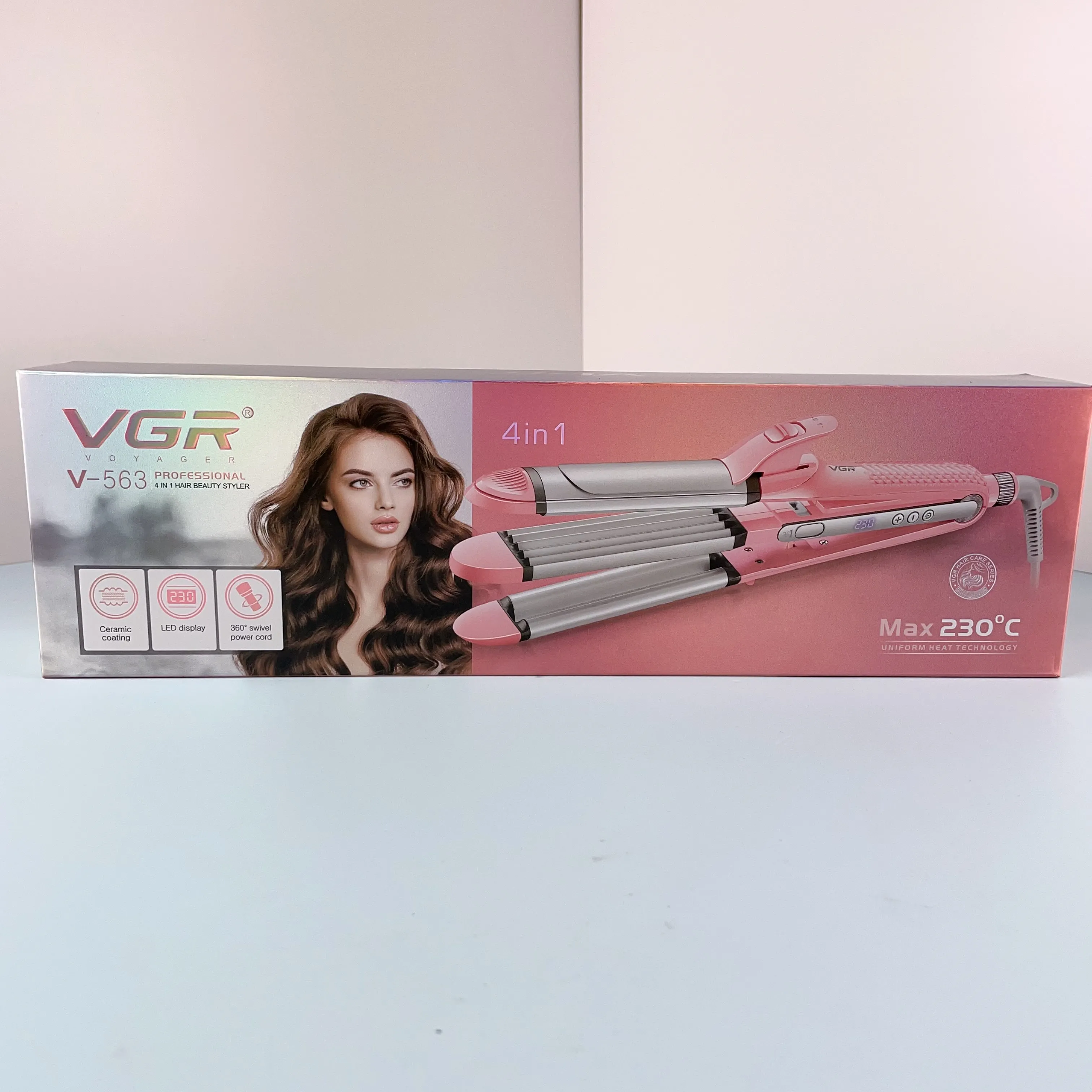 Vgr V-563 4 In 1 Hair Straightener Hair Curler Straightener Professional Ceramic Glaze Hair ...