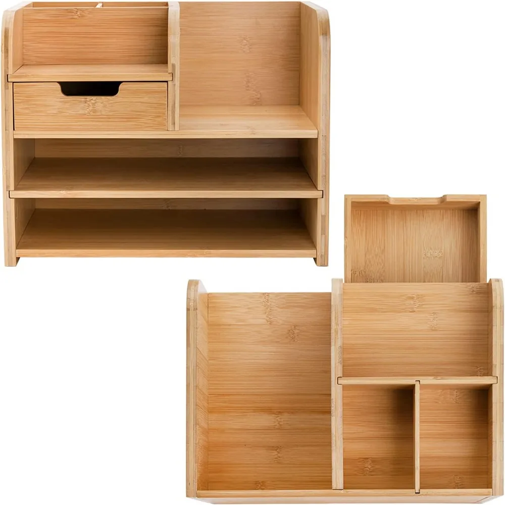 Wooden Organization Box With Drawers,Tabletop Wooden Desk Organizer For ...