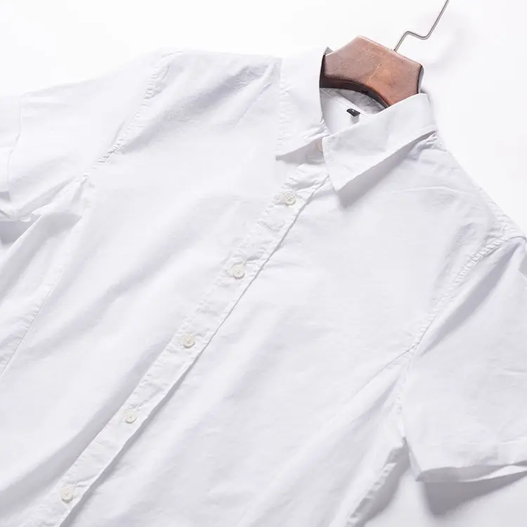 Oem Men's Dress Work Shirt Short Sleeve Plain White Shirt For Men ...