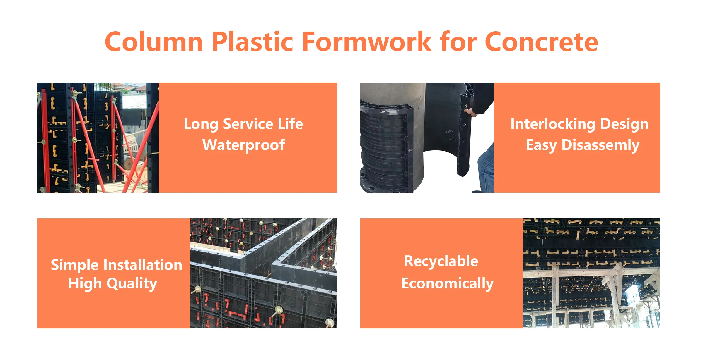 Supplier Offers Plastic Modular Column Formwork with Long Repeatable ...