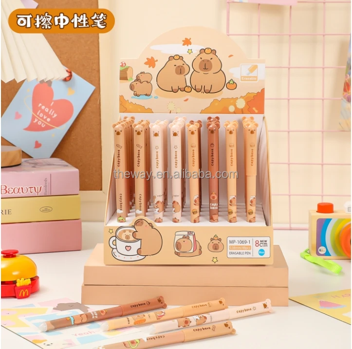 Cute Kawaii Cartoon Anime Capybara Erasable Gel Pen 0.5mm