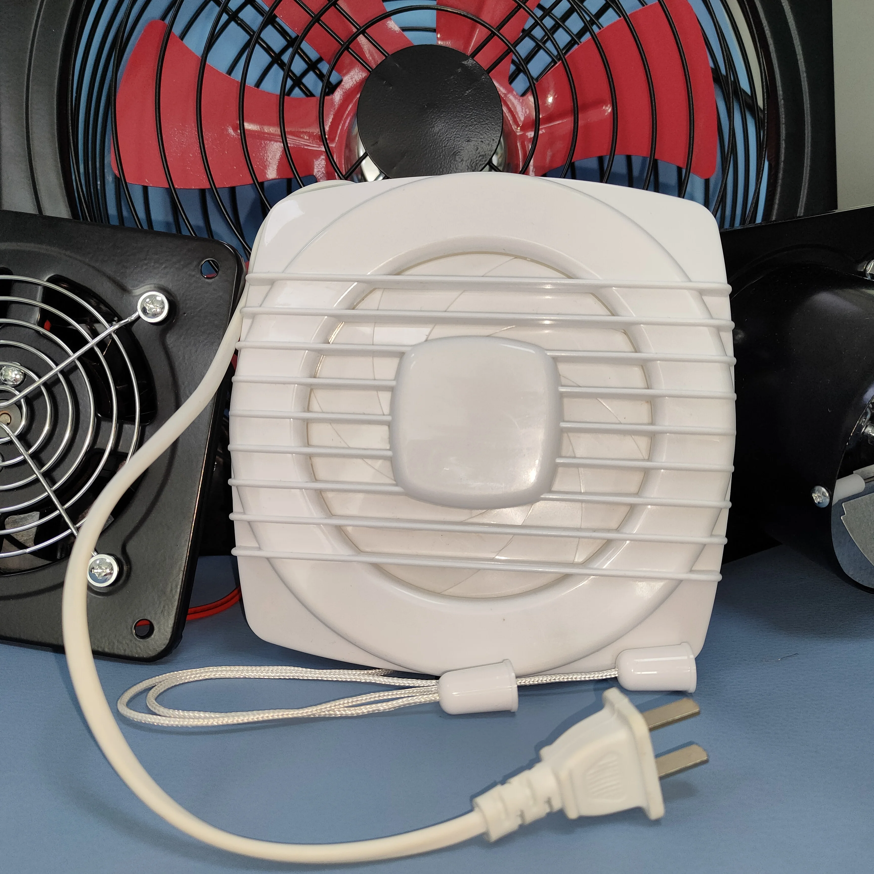 Silent 5 Inches Wall-Mounted Axial Duct Fan Cast Iron Blades Electric ...