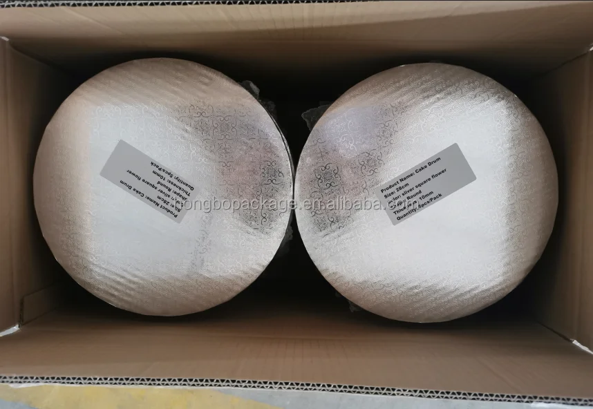 2023 Hot Selling 14" Square Round Smooth Edge Foil Wrapped Cake Drums 1 ...