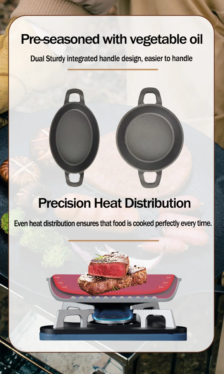 High Quality Cast Iron Cookware Wooden Base Cast Iron Sizzling Steak ...