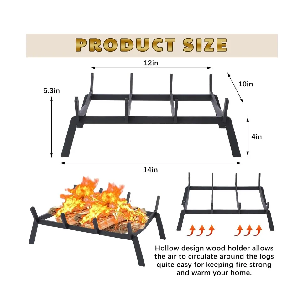 32'' Fireplace Tray and Fireplace Log Grate - Durable & Efficient