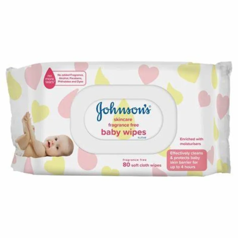 Custom Johnson Sensitive Organic Baby Wipes 80pcs Dry Disposable Wipes ...
