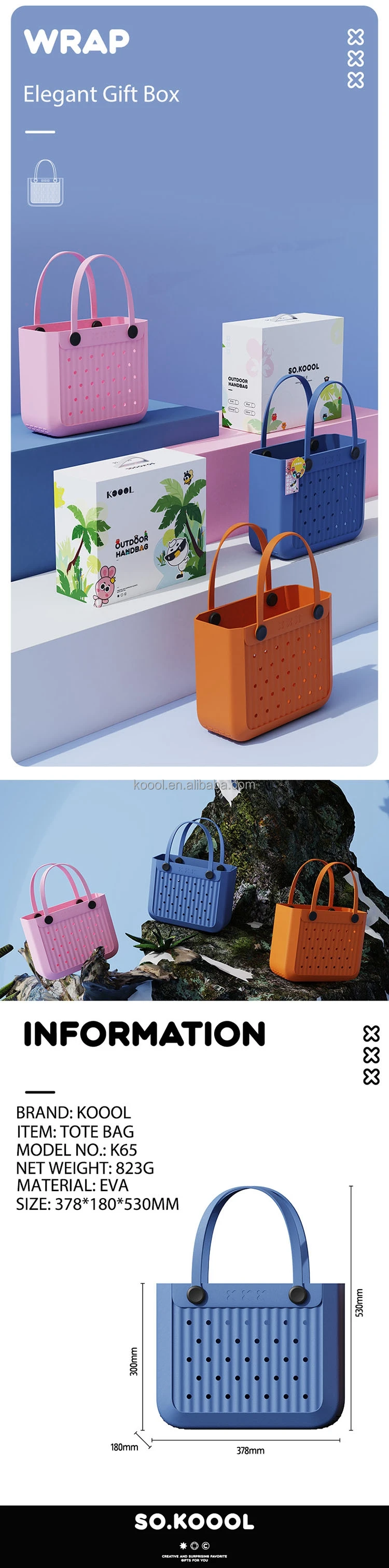 Wholesale Customized Quality Eco Recycled Eva Beach Bag With Handle ...