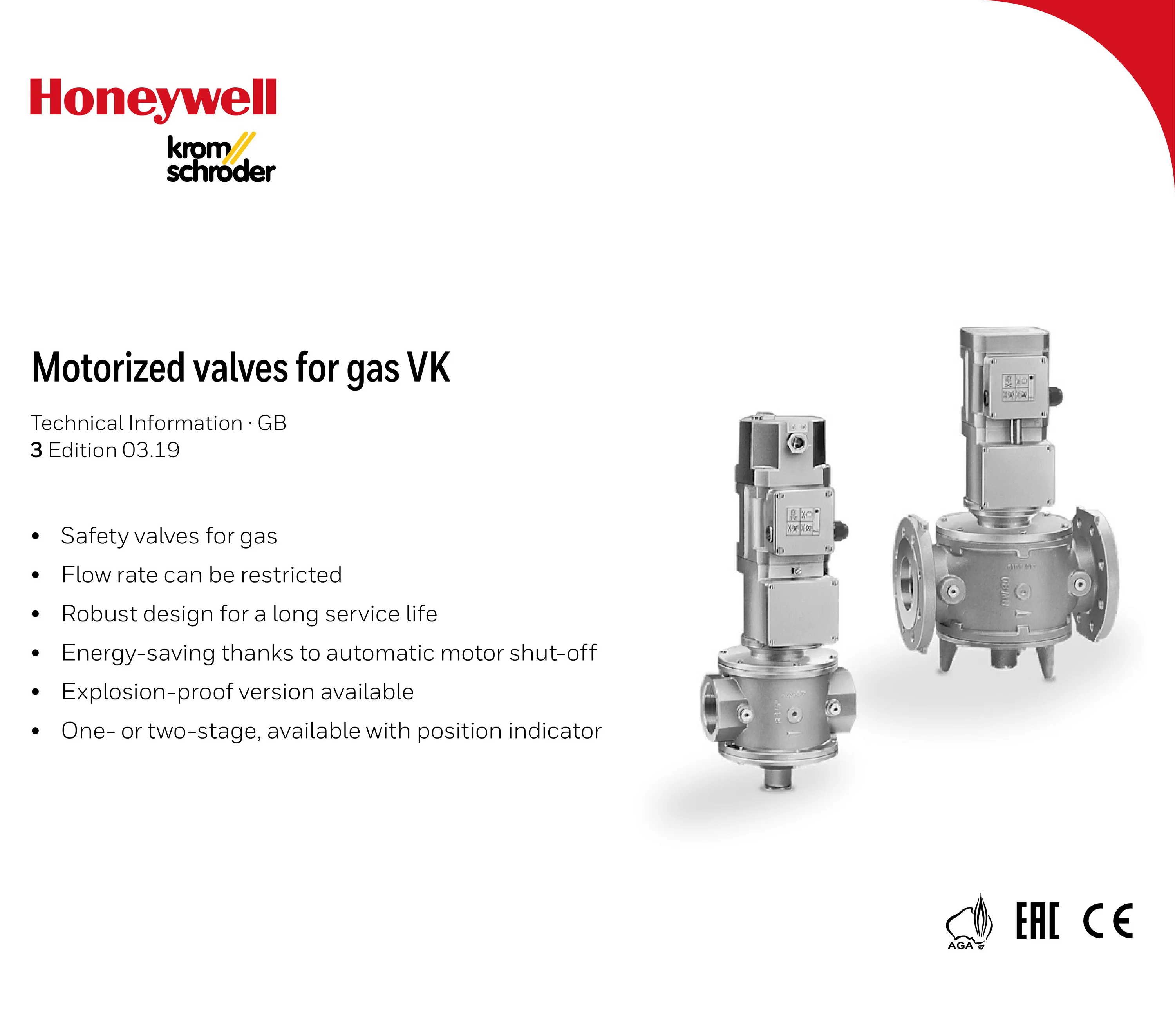 Kromschroder Motorized Valves for Gas VK Series VK80F10T5A93D