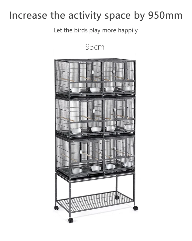 3 Levels Bird Layer Cages With 12 Stand Bars 12 Food Boxes For Parrots ...