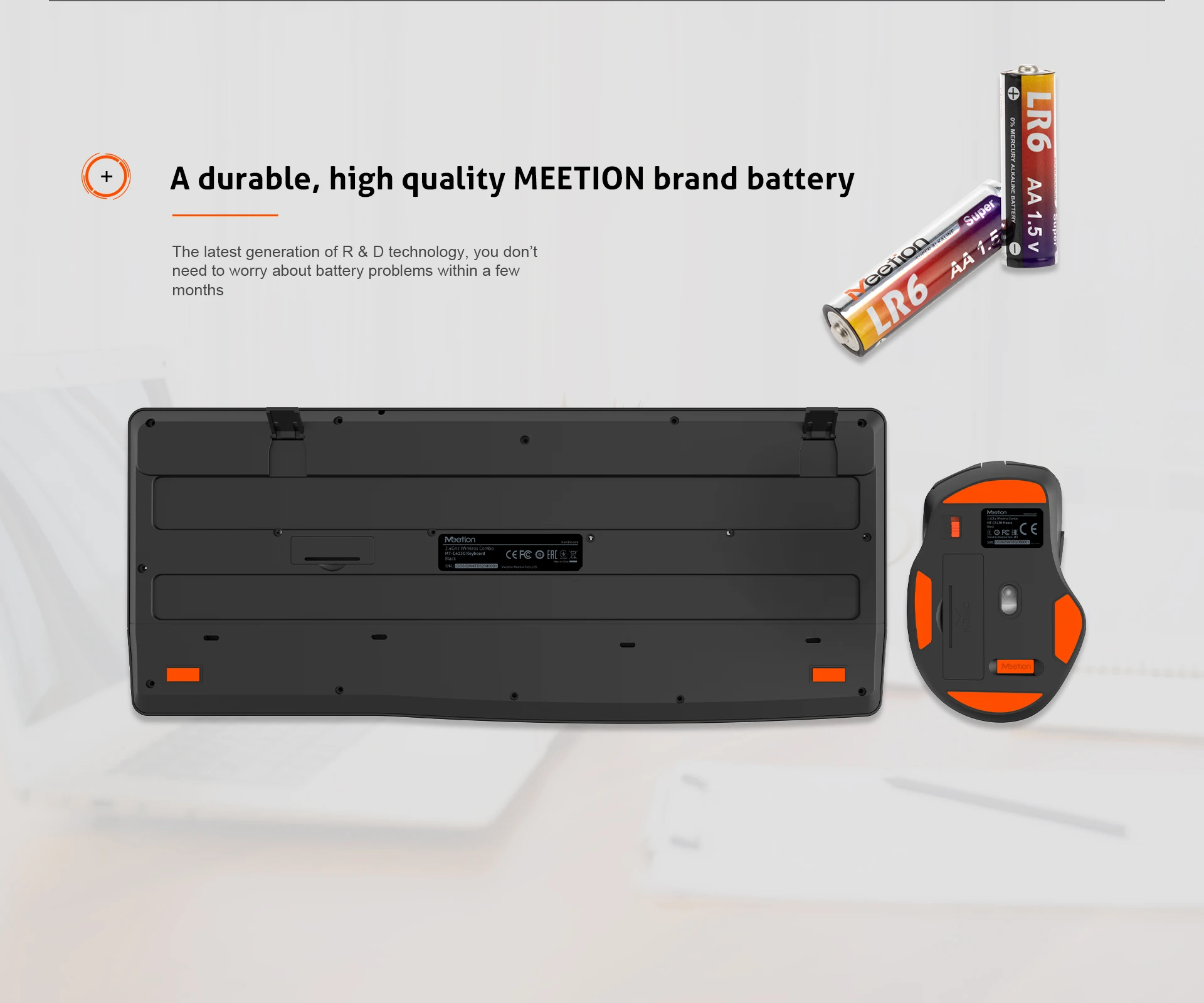 Meetion C4130 Wireless Keyboard Mouse Combo - Ergonomic & Versatile