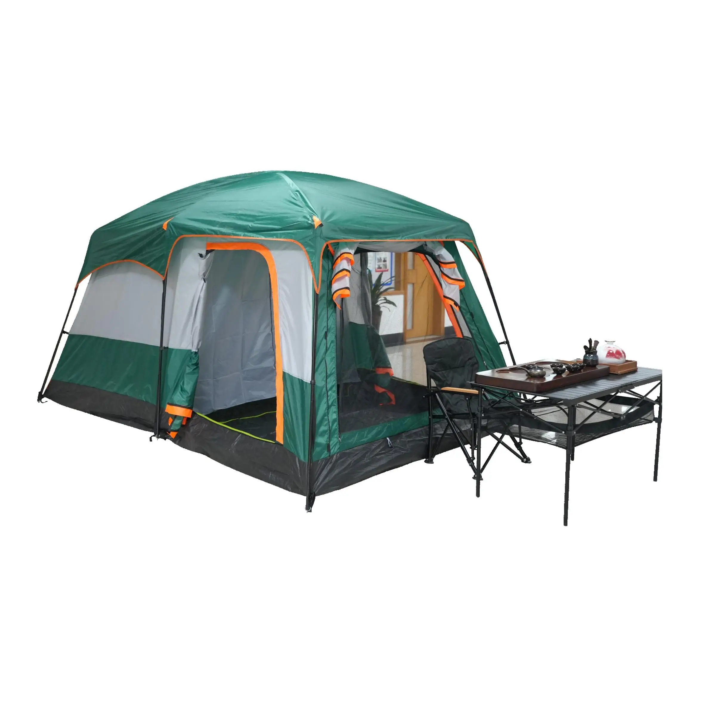 6-8 Person Two-Bedroom Camping Tent with Living Room-Perfect for Family ...