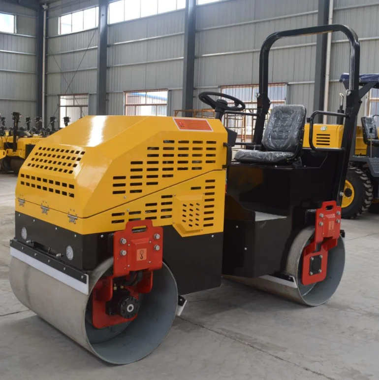1 Ton Hydraulic Vibratory Asphalt Vibrating Compactor Diesel Motor Road ...