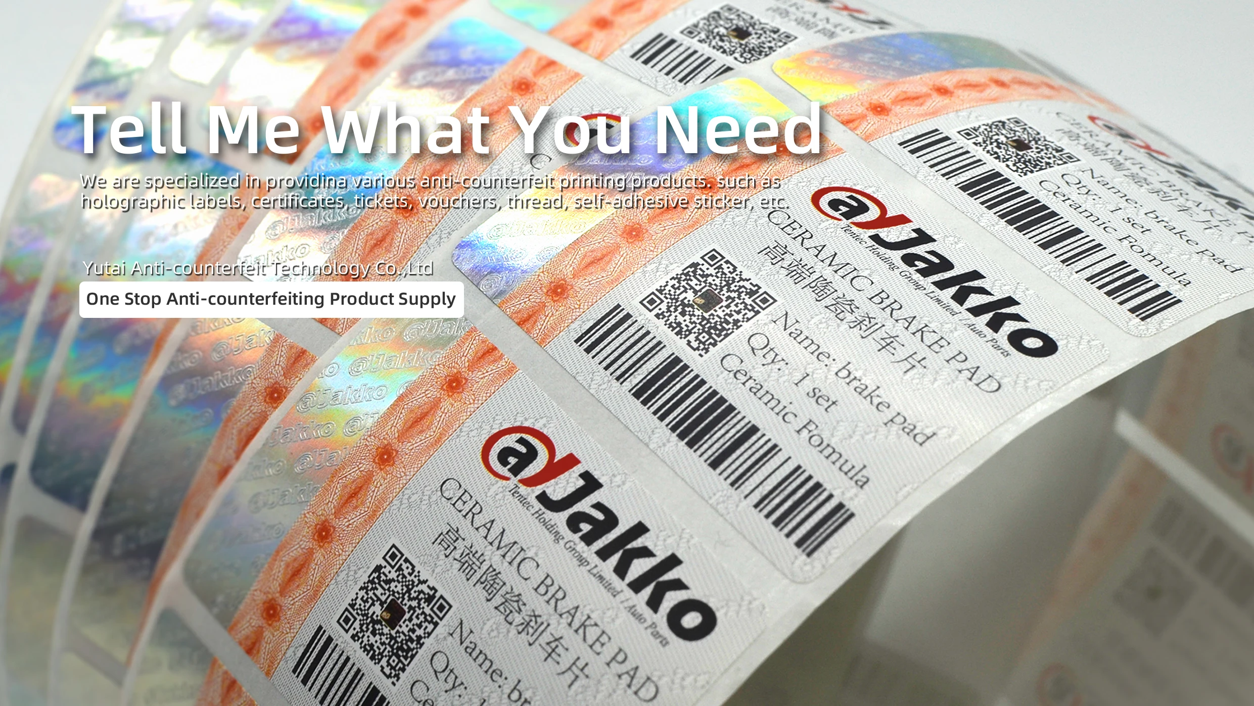 Yutai Booklet Labels Customized Logo Waterproof Peel Off Double Layered ...