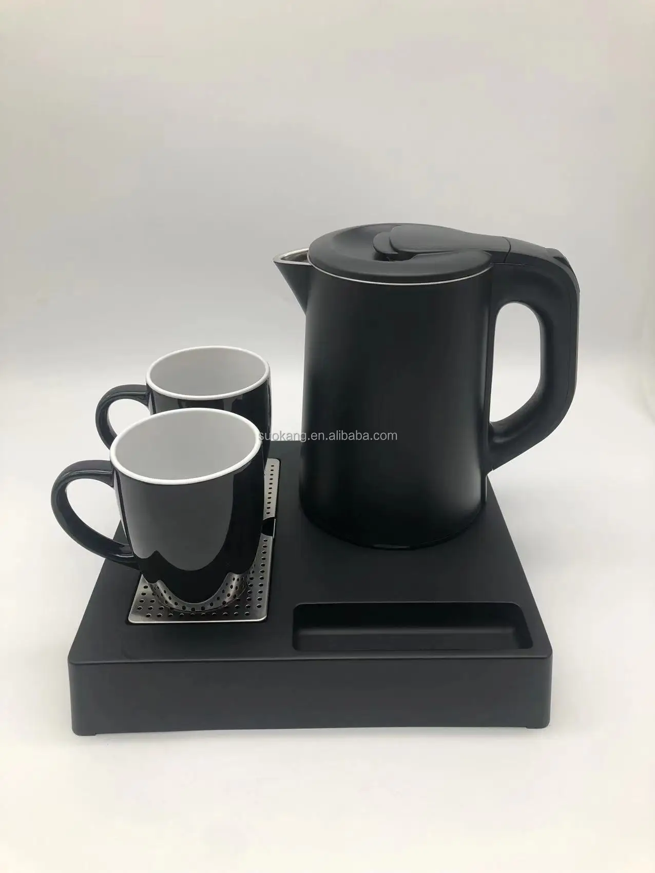 Hotel Kettle Square Shape Tray Set Electric Stainless Steel Water ...