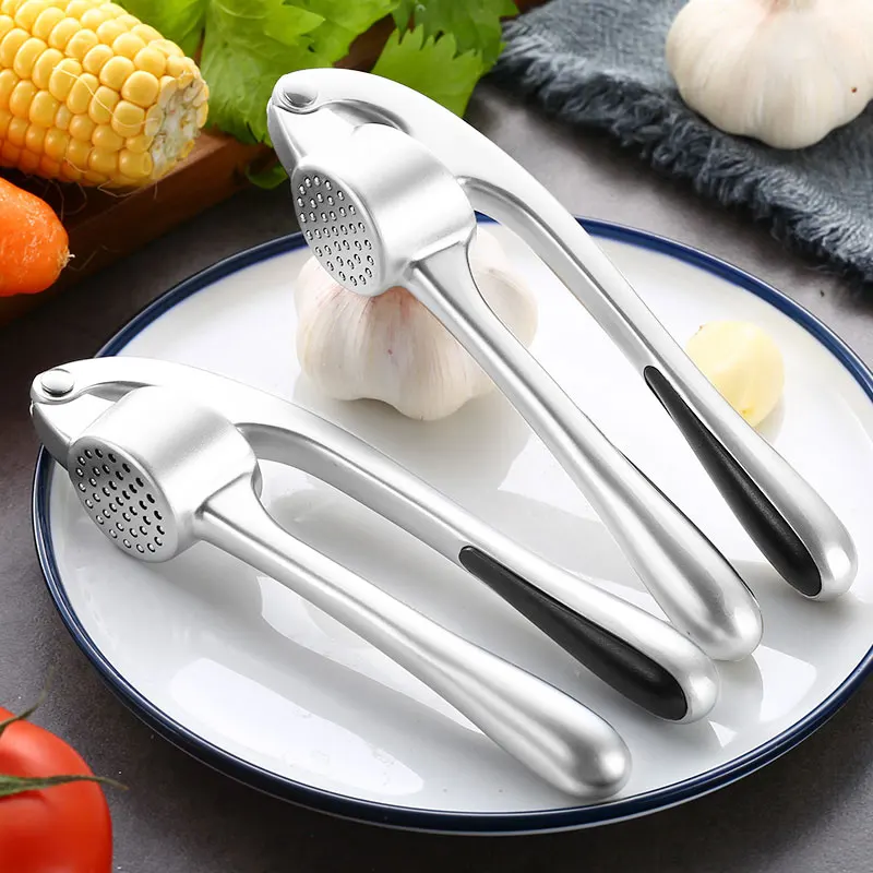 Garlic Mincer Set Of 3 With Silicone Roll Peeler & Cleaning Brush ...