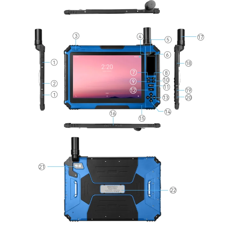 Hugerock G101f Industrial Tablet Rugged Android 10" Ip65 Rtk Gps Gnss ...
