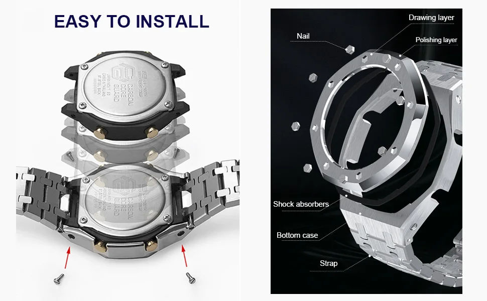 Men's Watch Retrofit Mod Kit - Upgrade Your G Shock GA2100
