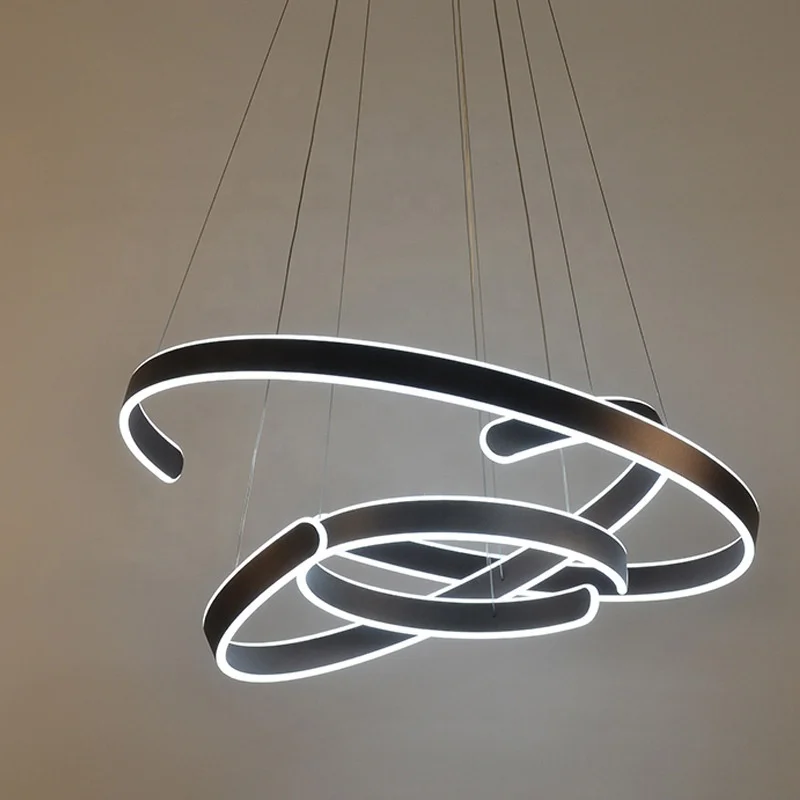 Large Chandelier Round Led Pendant Lights Modern 3 Rings Led Circle ...