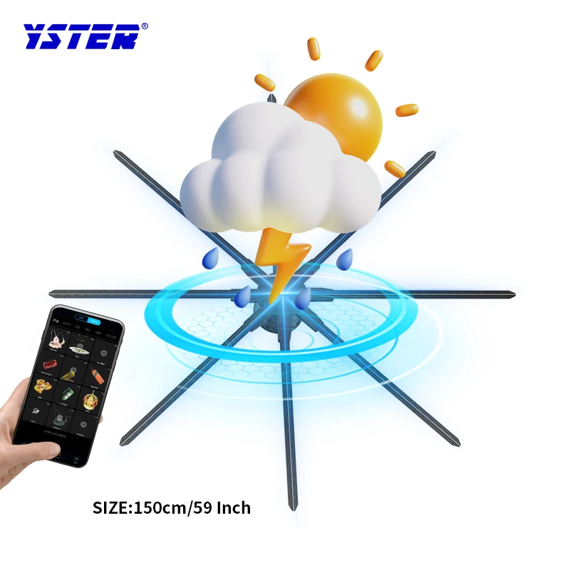 150cm 3d Led Hologram Advertising Display Fan With Eight Blades Popular ...